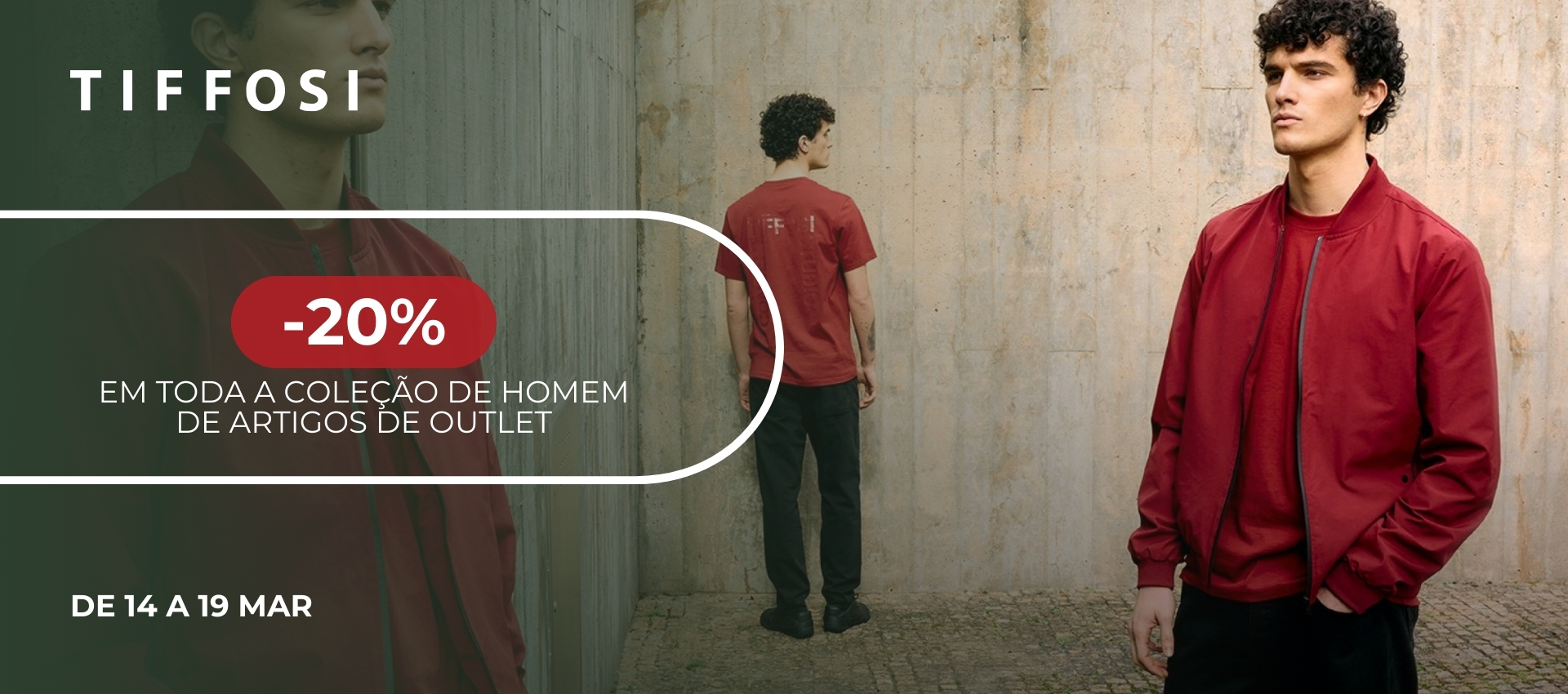 Tiffosi: -20% em artigos de homem - Campera Outlet Shopping